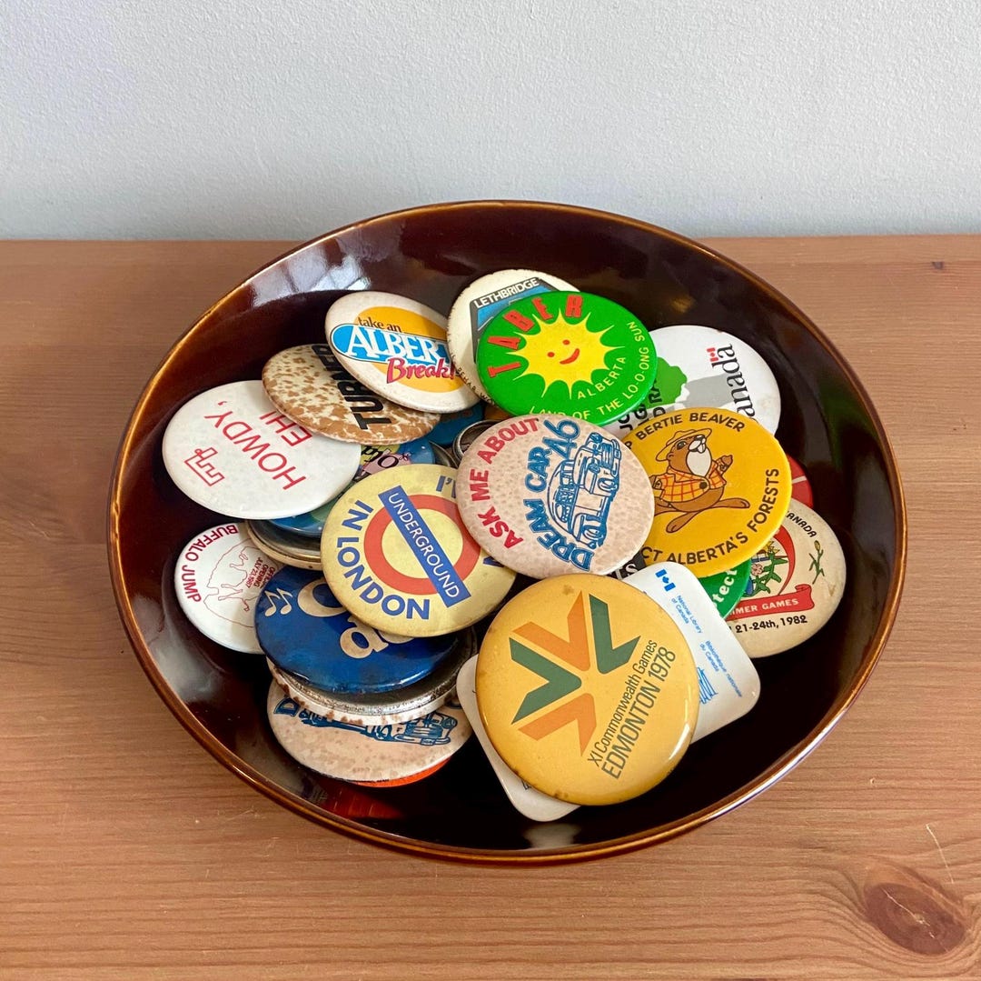Vintage Button Pins - Canadian Pins - Random Collectables ...