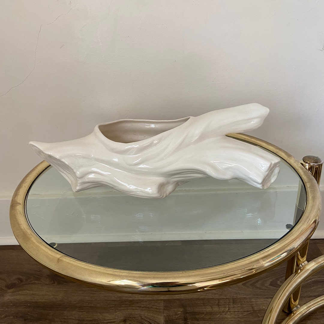 1970s Ceramic White Faux Log Planter - Etsy