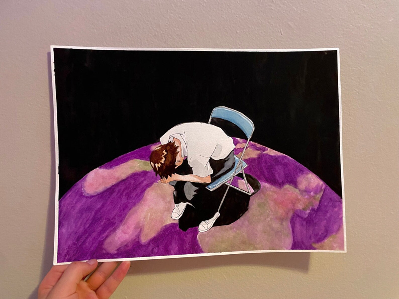 Shinji in Chair Original Evangelion Watercolour (10.5" X 14.5") - Etsy