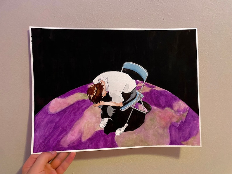 Shinji in Chair Original Evangelion Watercolour (10.5" X 14.5") - Etsy