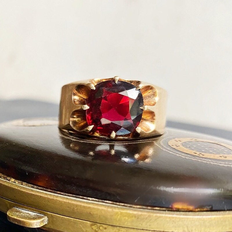 Mens Garnet Ring - Etsy