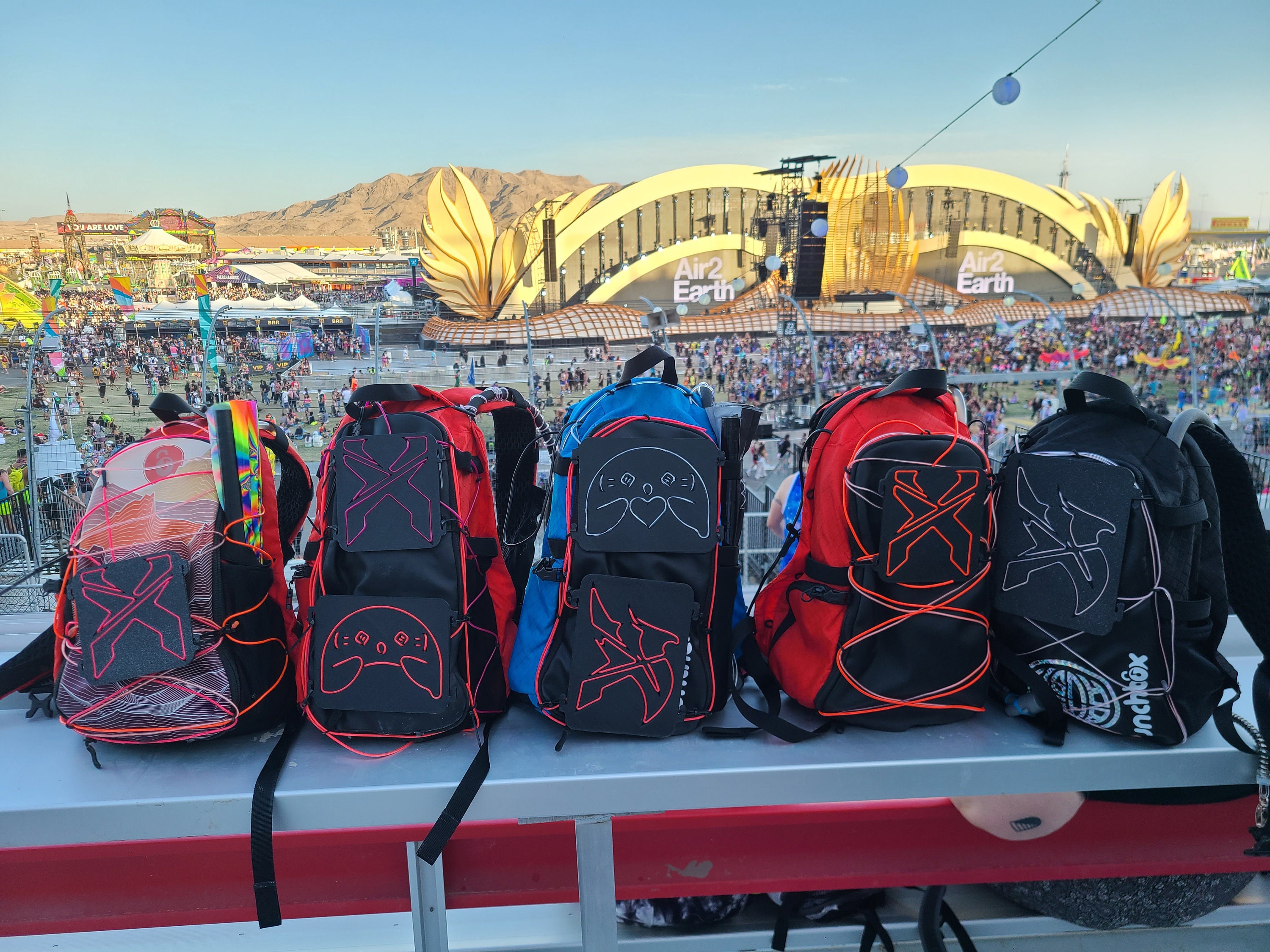 SUN Vaporwave Light Panel for Hydropacks Backpacks Unique Rave Festival ...