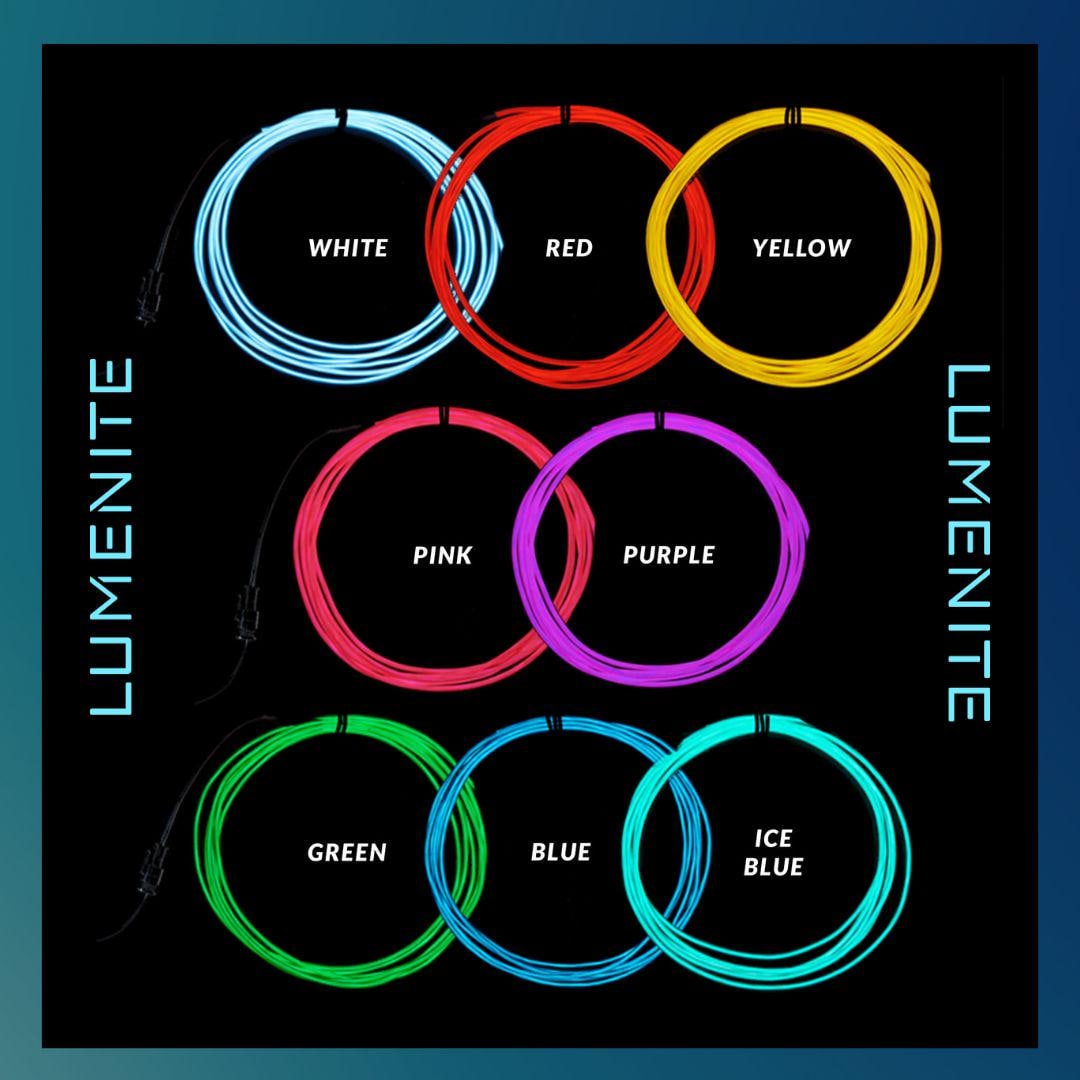 EL Light Wire (9FT) & Adapter - 8 Colors | Flexible Neon Flashing Light ...