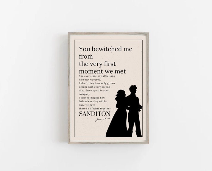 Sanditon QUOTE Poster, Inspirational Wall Art, Charlotte and Colbourne ...