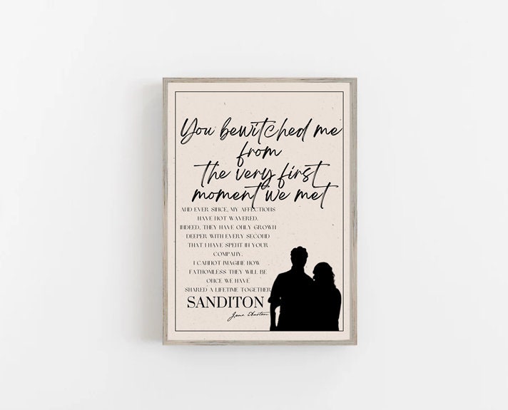 Sanditon Poster, Wall ART, Charlotte and Colbourne, Quote POSTER - Etsy
