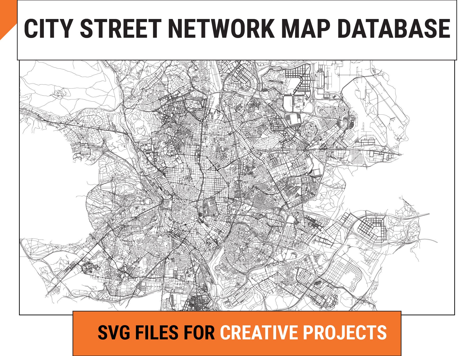 City Street Network Map SVG Files Bundle Database 3 Custom - Etsy Australia
