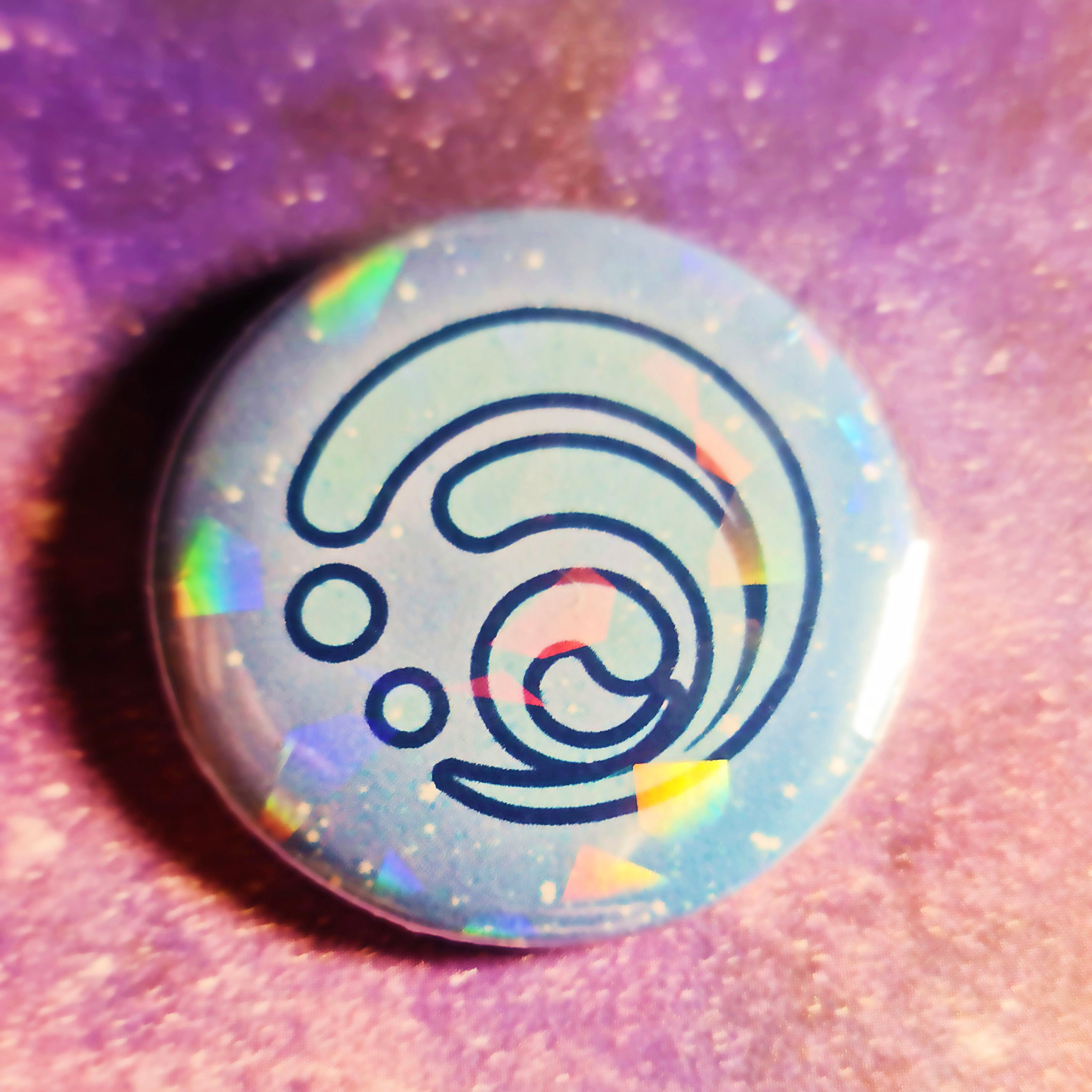 Holographic Genshin Element Pin Button Badges - Etsy