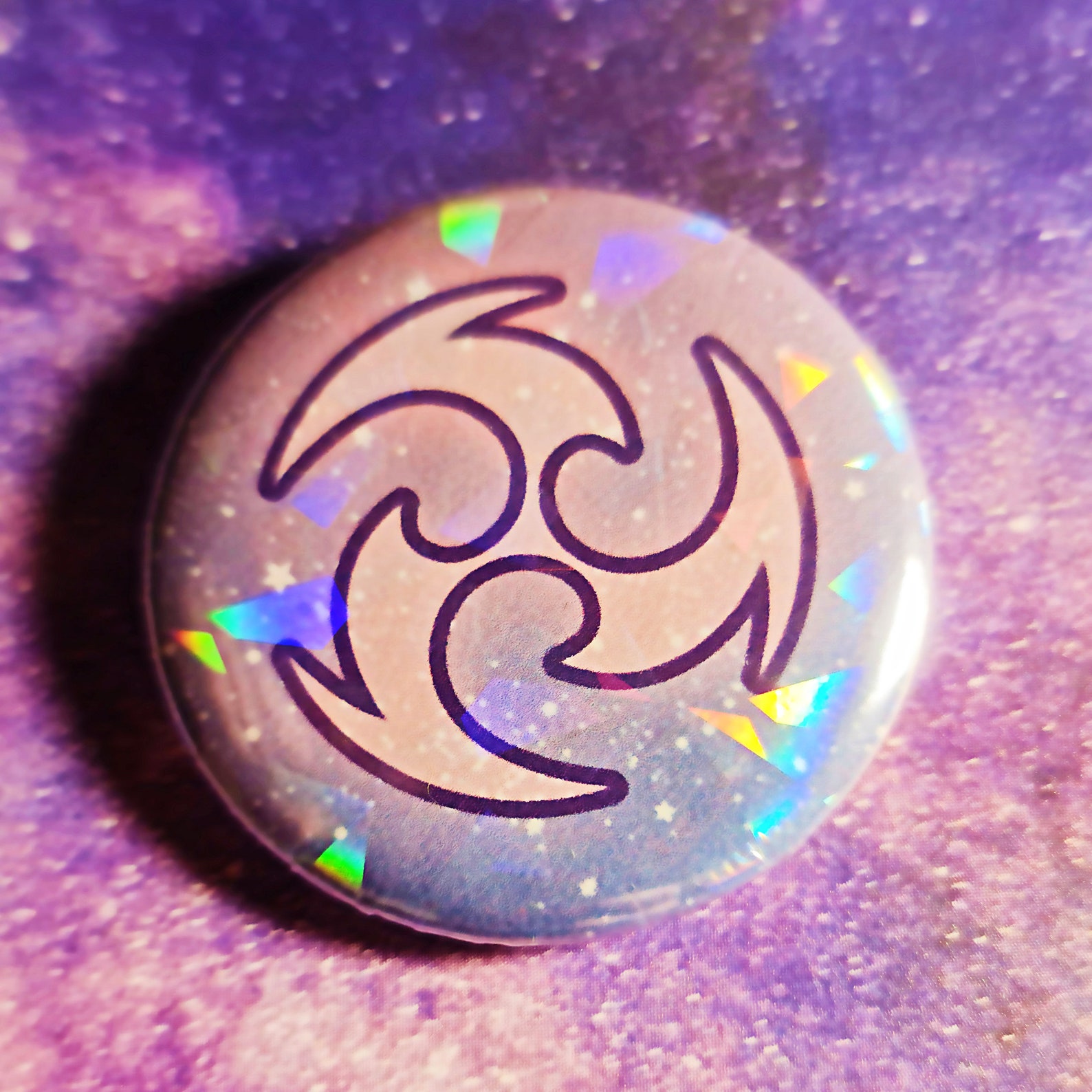 Holographic Genshin Element Pin Button Badges - Etsy