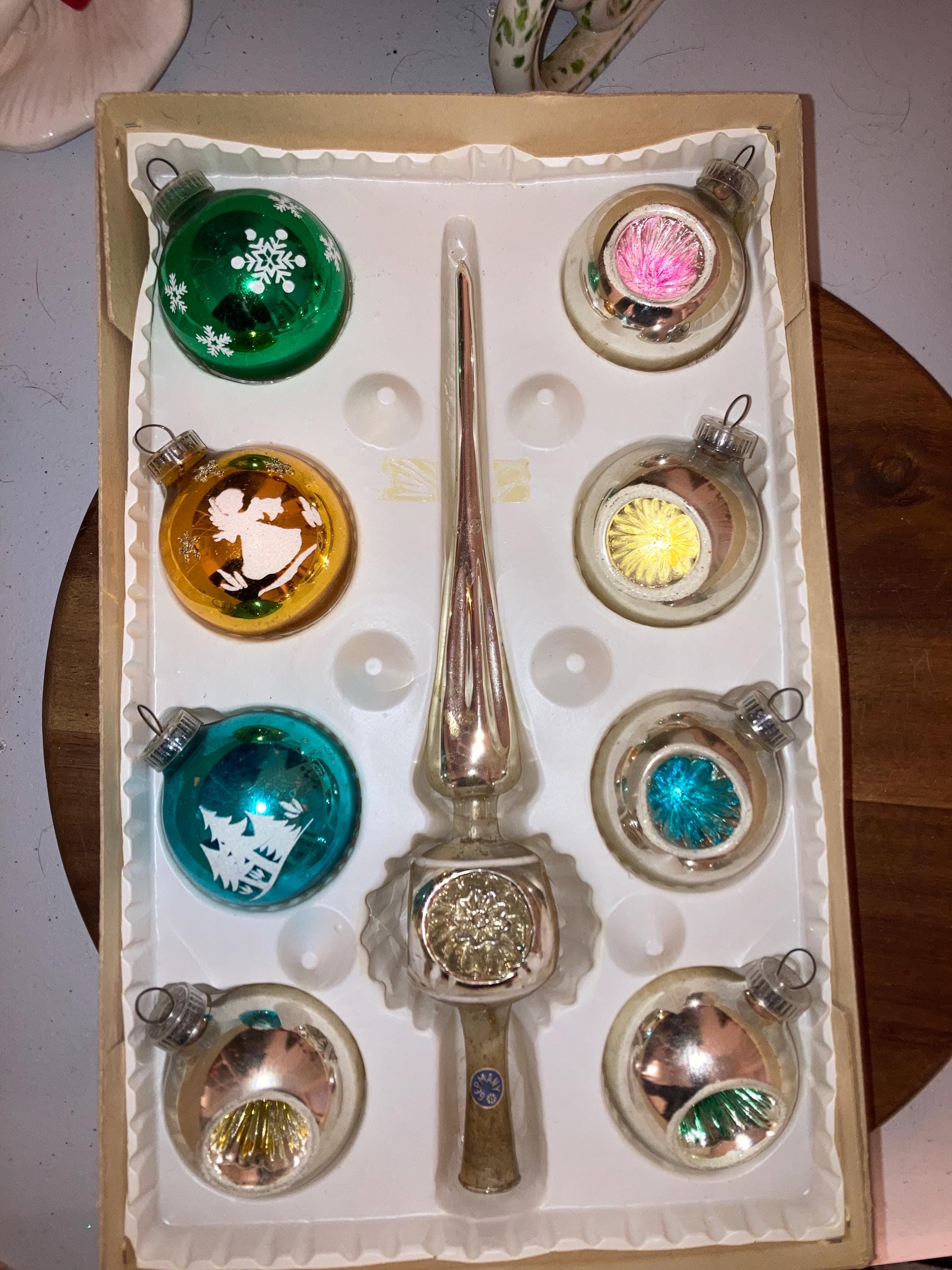 Vintage German Tree Topper Austria Ornaments Indents With Box - Etsy