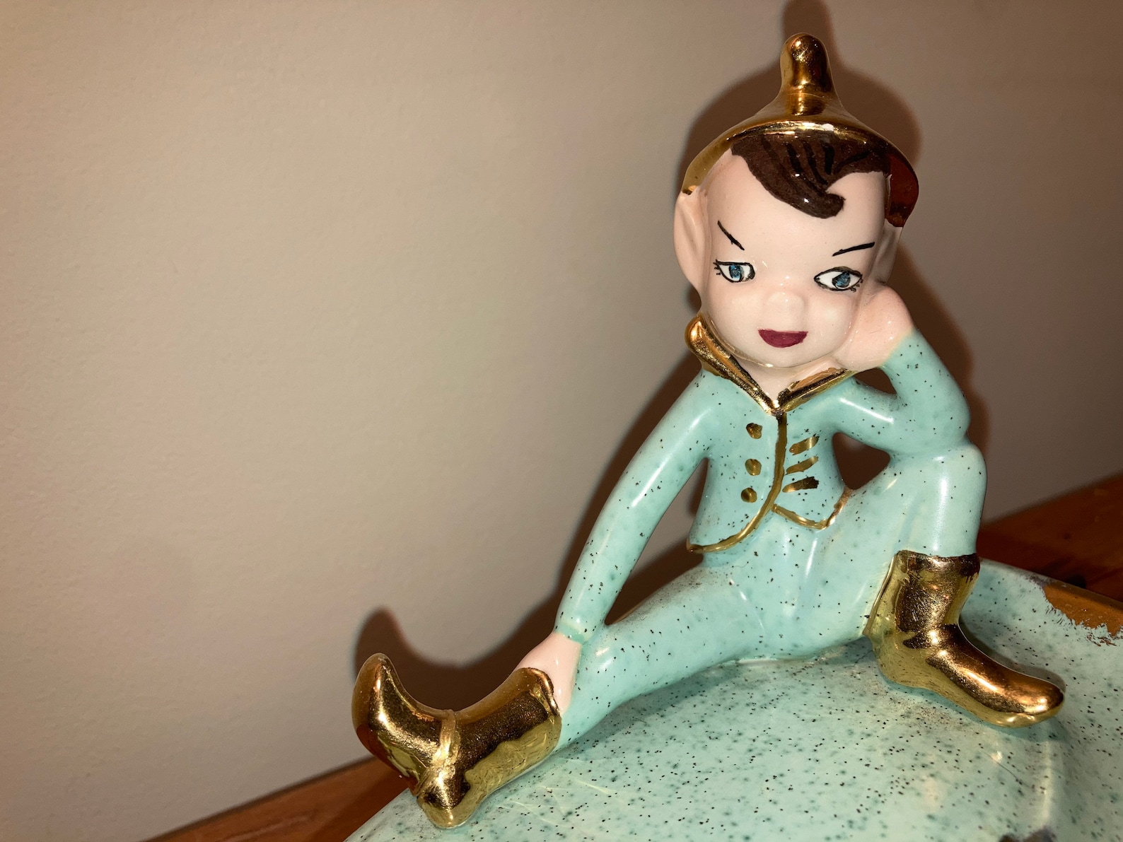 1960s Vintage HTF Pixie Elf Mid Century Ceramic Ashtray Turquoise Light ...