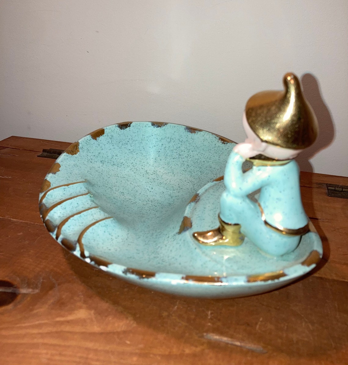 1960s Vintage HTF Pixie Elf Mid Century Ceramic Ashtray Turquoise Light ...