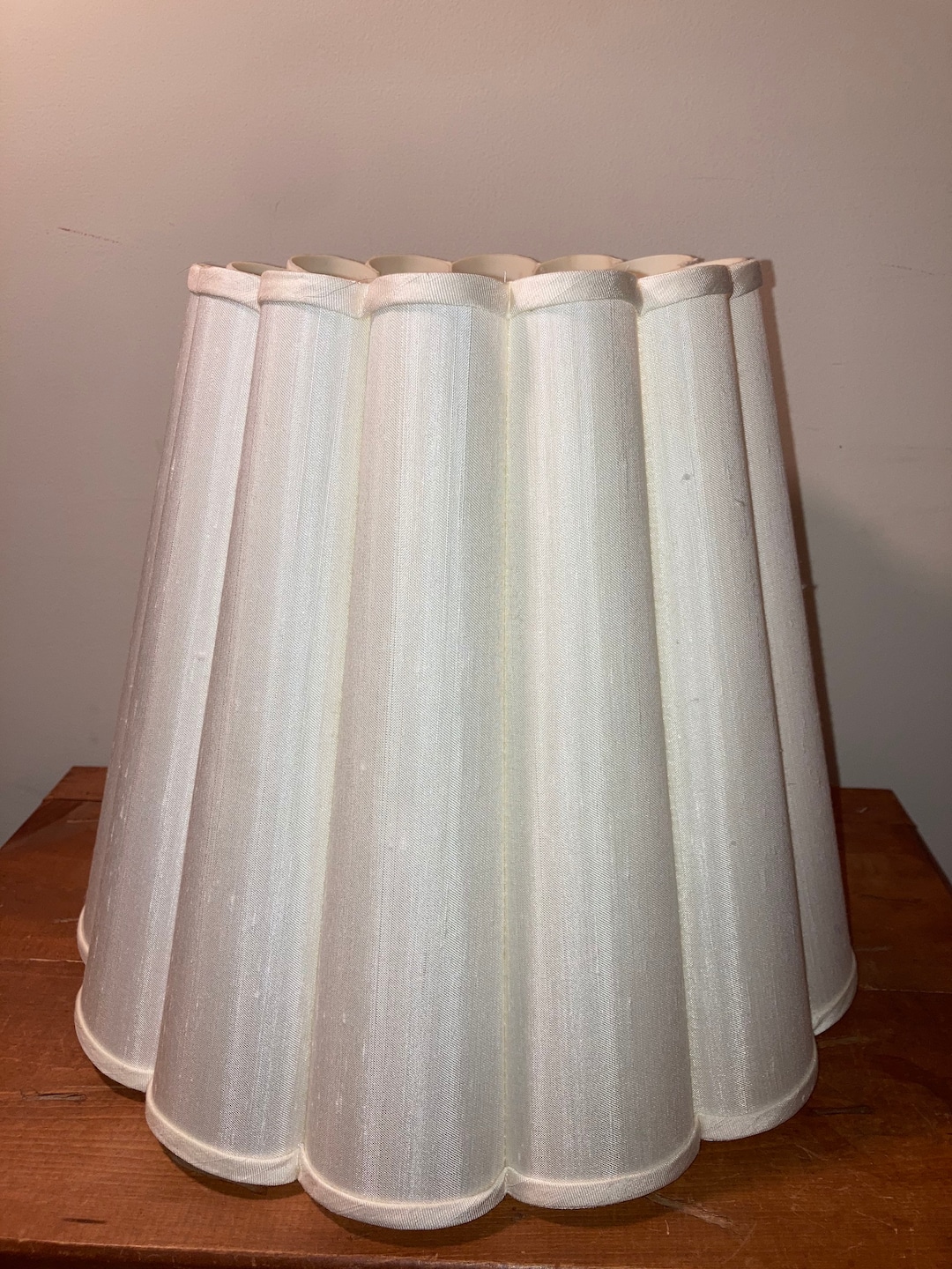 Vintage Fluted Mid Century Lamp Shade Neutral Cream off White Color ...