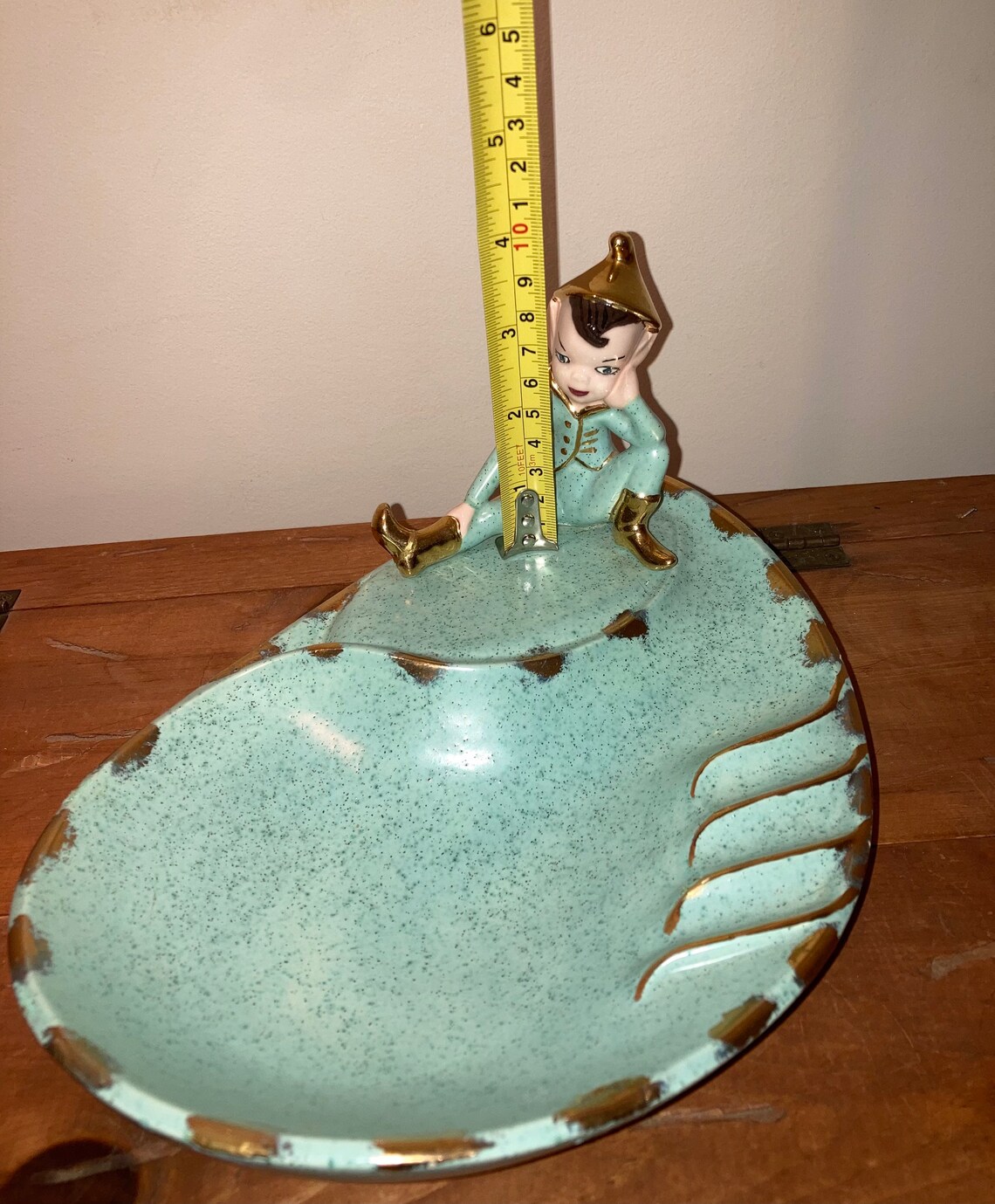 1960s Vintage HTF Pixie Elf Mid Century Ceramic Ashtray Turquoise Light ...