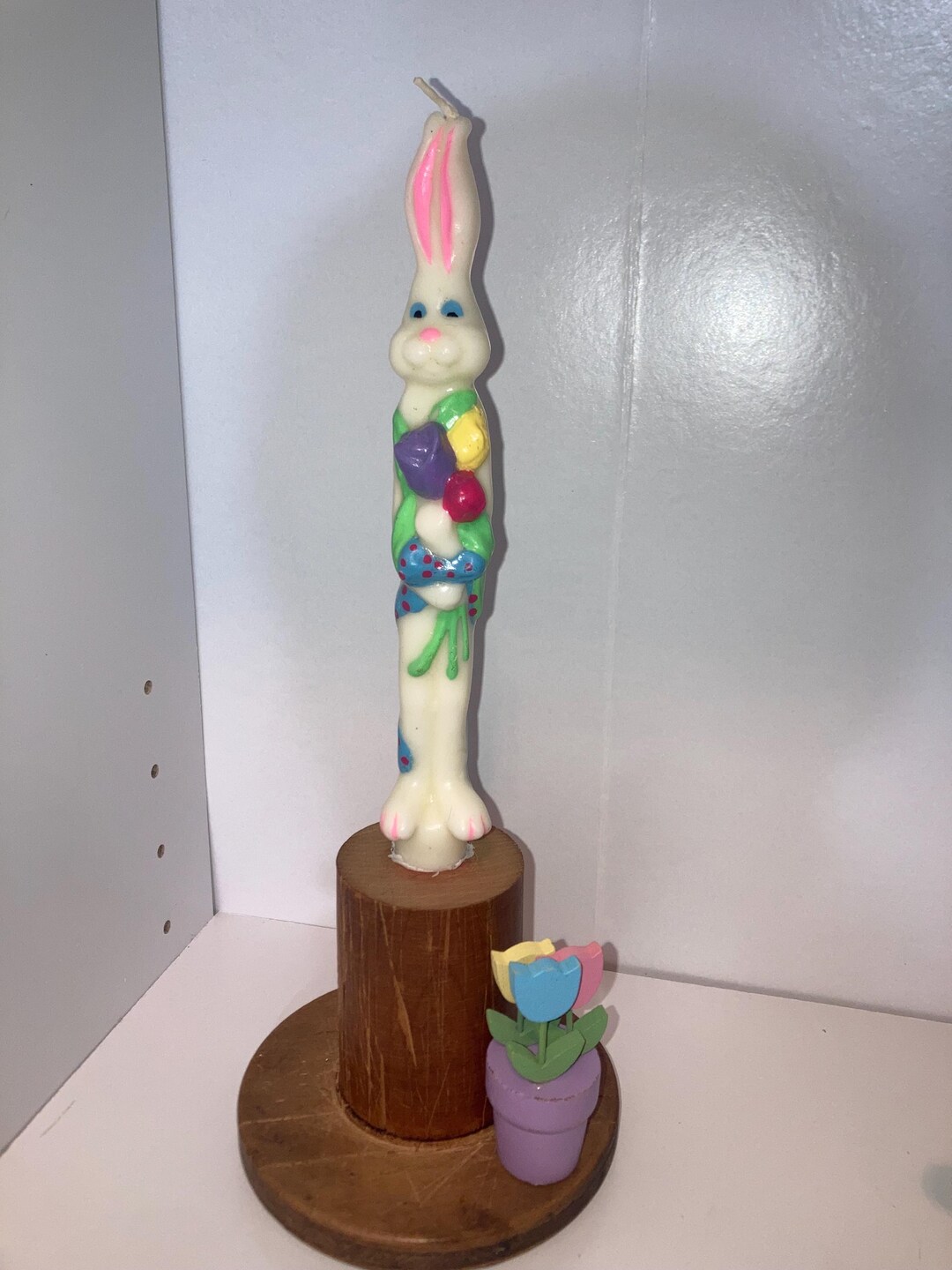 Primitive Wooden Spool Candle Holder Easter Candle - Etsy