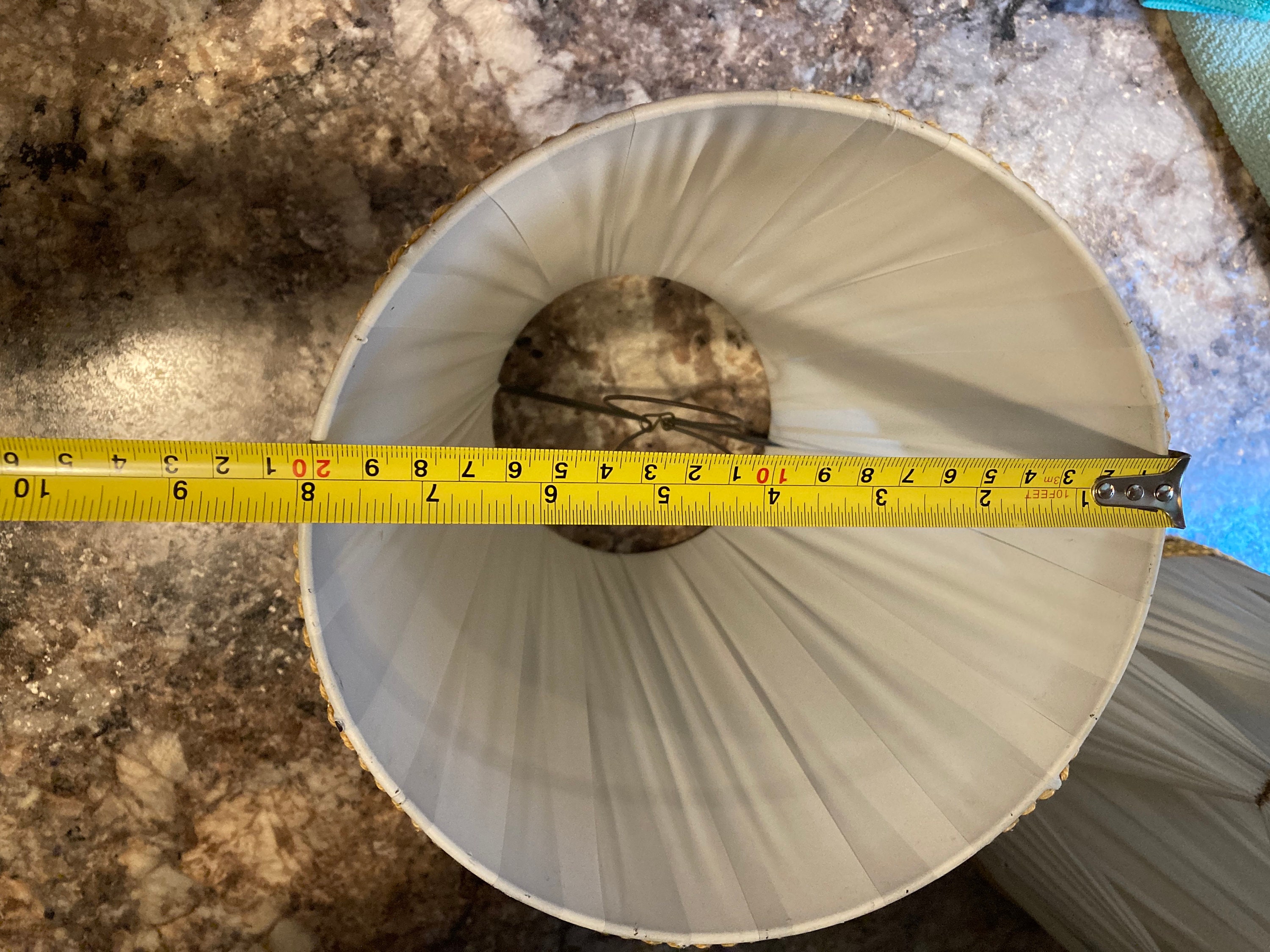 Vintage Mid Century Modern Pull Pleated Plastic Clip on Lampshade ...