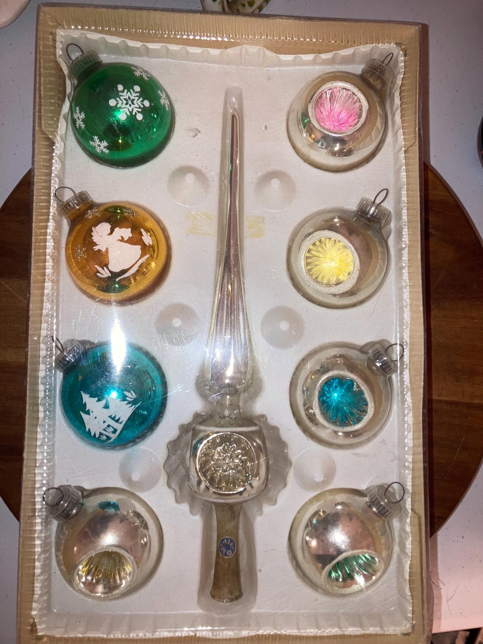 Vintage German Tree Topper Austria Ornaments Indents With Box - Etsy