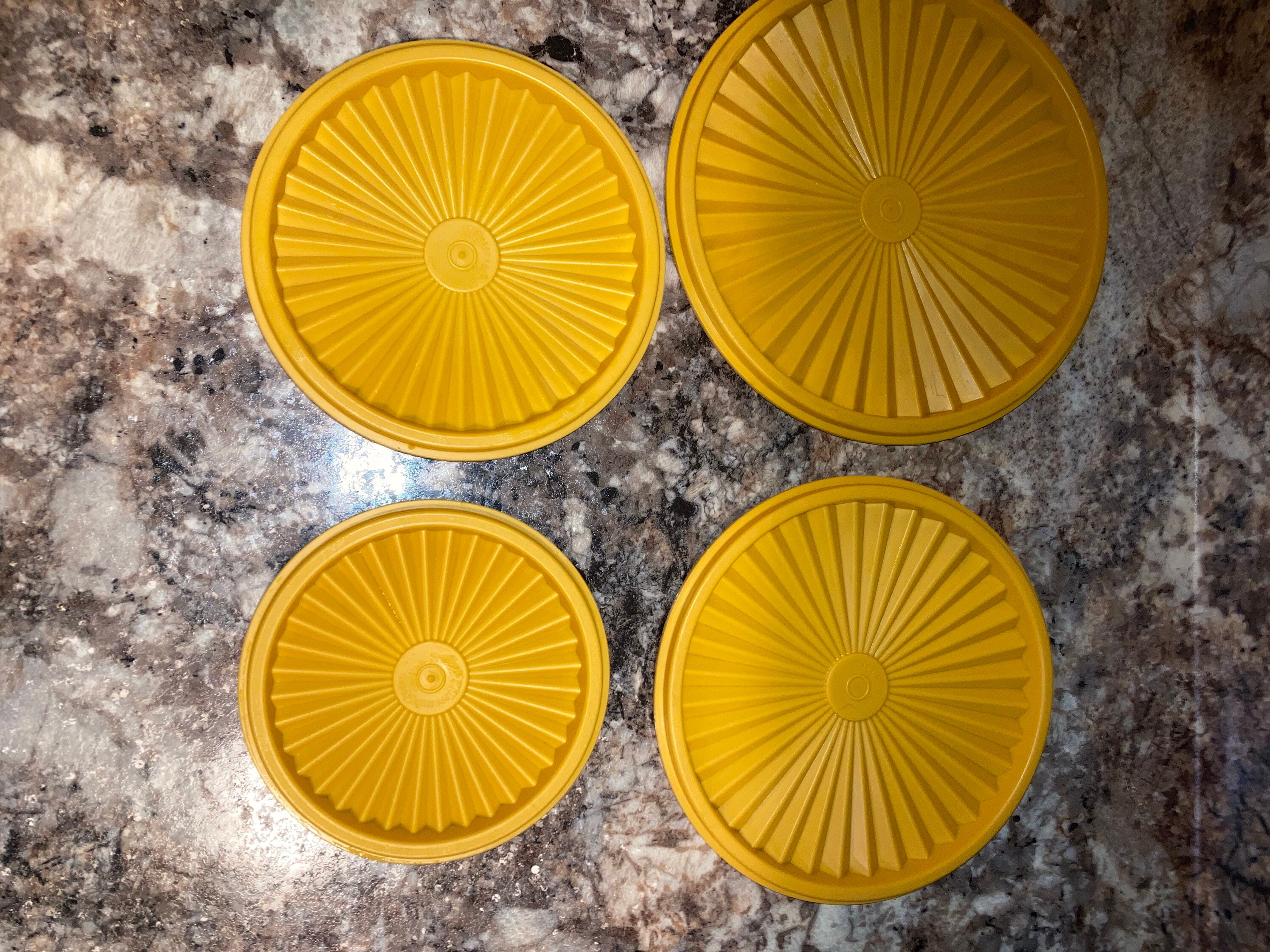 Vintage Golden Yellow Tupperware Canister Set of Four With Lids Retro ...