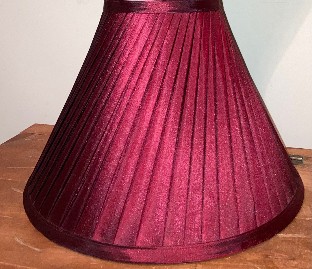Vintage Maroon Twisted Pleated Lampshade, Wine Colored Lampshade ...