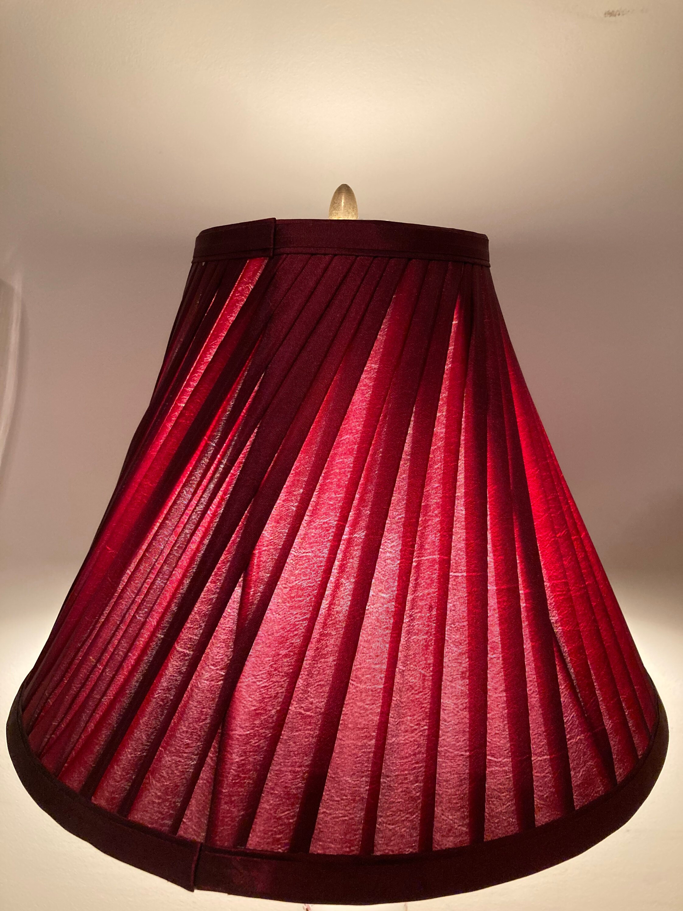 Vintage Maroon Twisted Pleated Lampshade, Wine Colored Lampshade ...