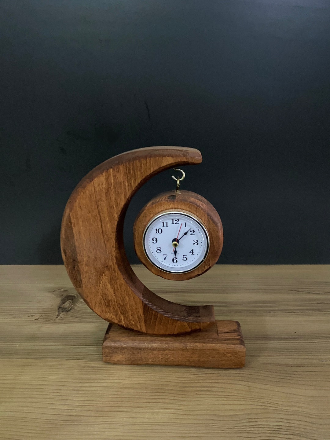 Wooden Table Clock,handmade Decorative Cube Clock, Wood Desk Clock ...