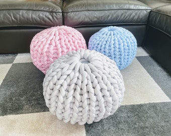 NEW Chunky Knitted Pouf Knitted Pouffe Knitted Pouf Ottoman - Etsy