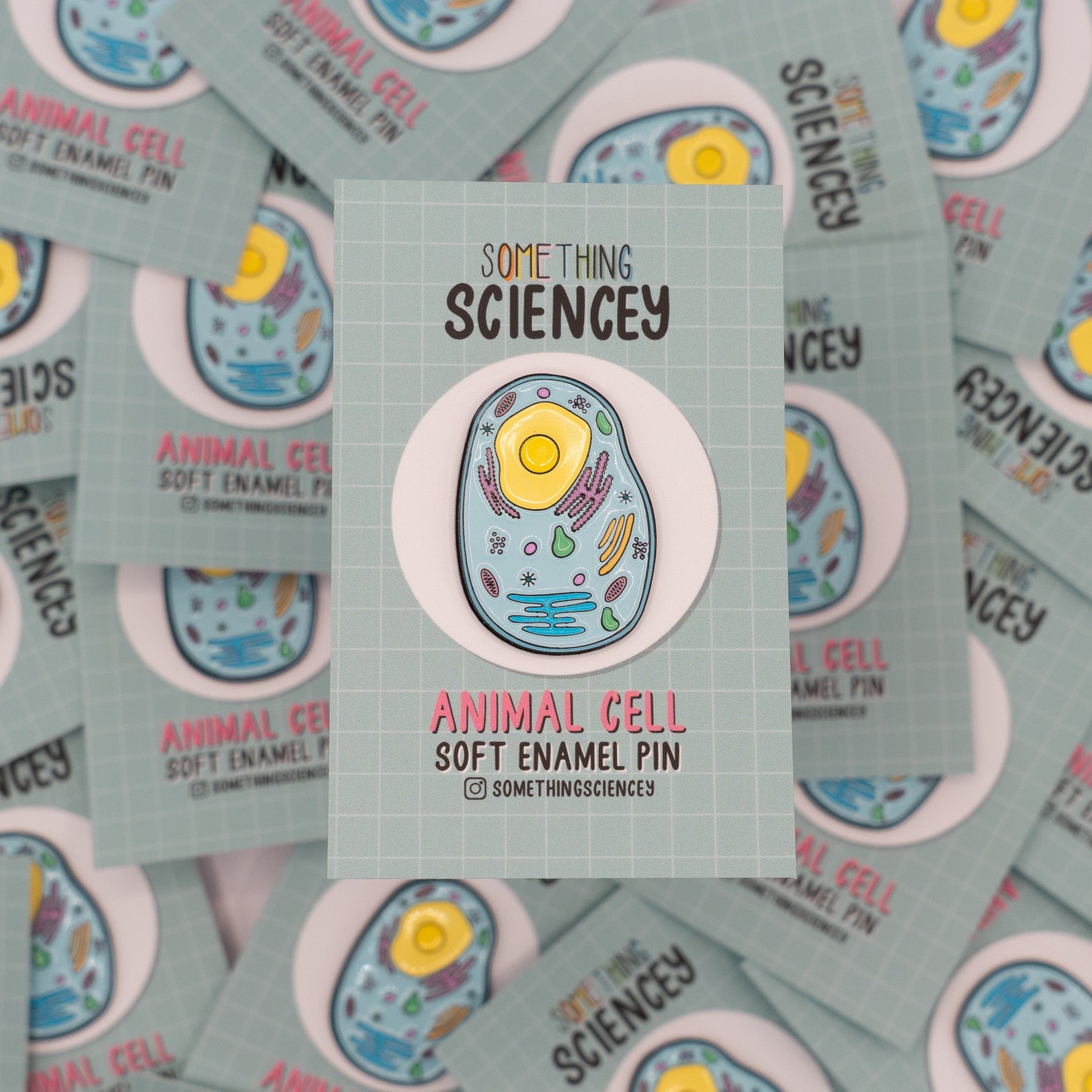 Animal Cell Soft Enamel Pin - 35mm - Biology Pin, Science Pin, Gift for ...