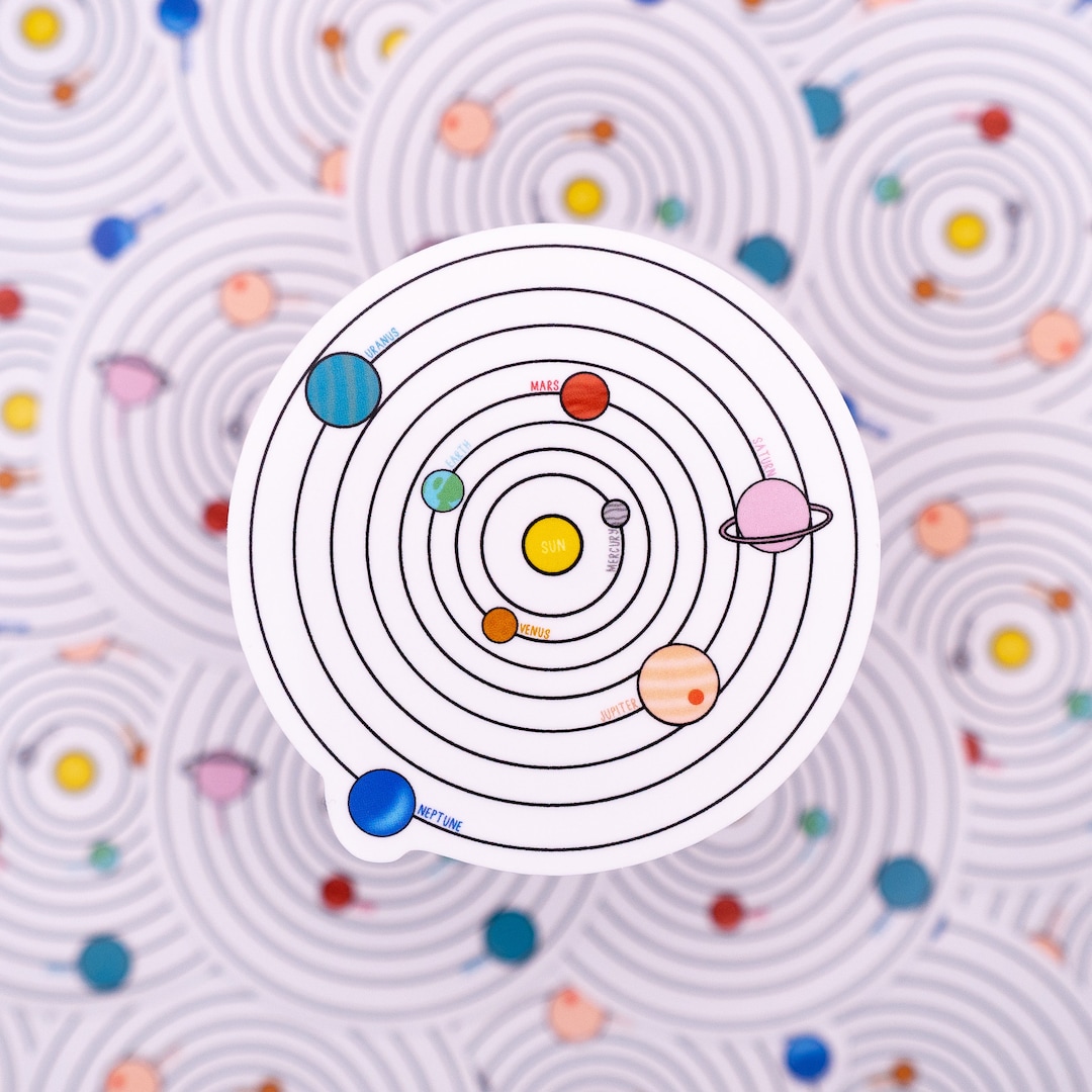 Solar System Waterproof Sticker Physics, Gift for Student, STEM Sticker ...