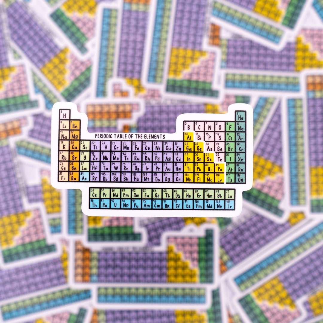 Periodic Table of the Elements Waterproof Sticker - Lab Work, Gift for ...