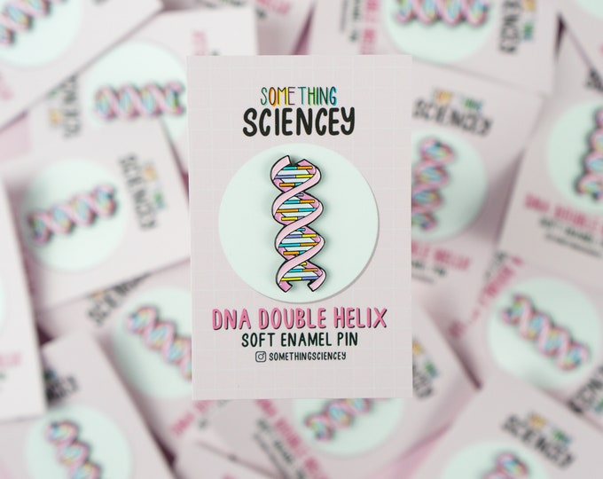DNA Double Helix Soft Enamel Pin 35mm Biology Pin, Science Pin, Gift ...