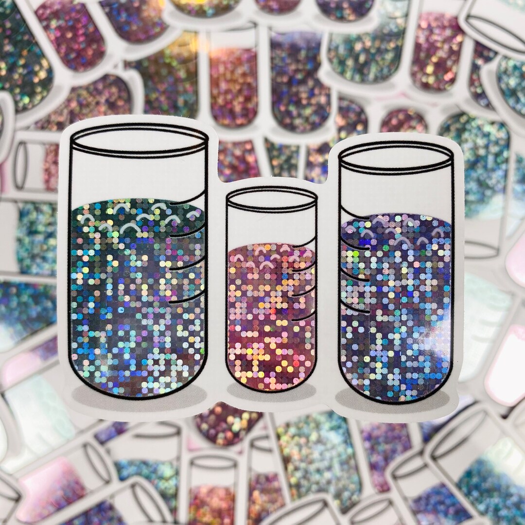 Glitter Test Tubes Sticker - Vinyl Sticker, Chemistry Stickers, Pastel ...