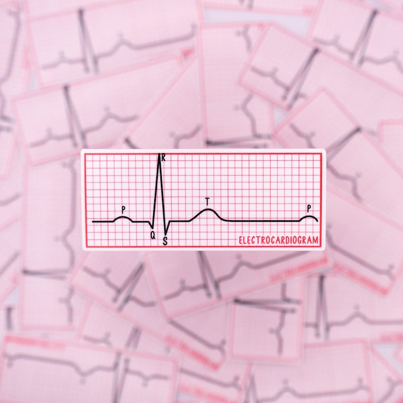 Electrocardiogram ECG Waterproof Sticker Medicine Sticker - Etsy