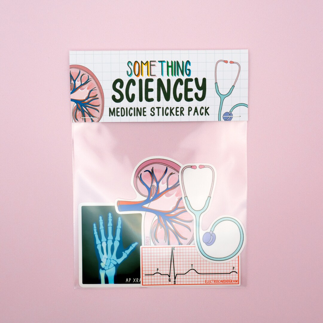 Medicine Sticker Pack - Stethoscope, Electrocardiogram (ECG), AP Xray ...