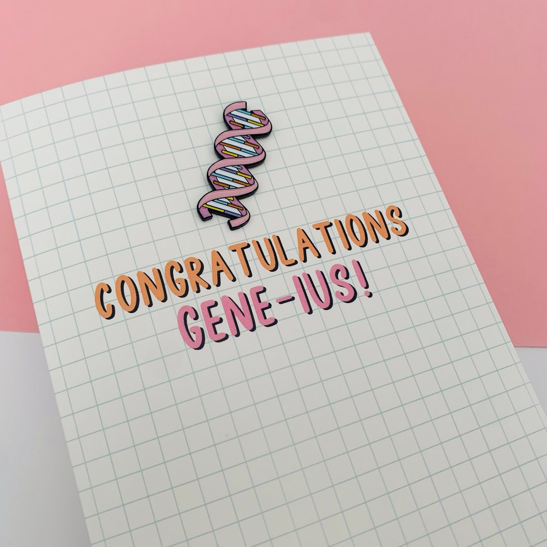 Congratulations Gene-ius DNA Pin Card A6 300GSM Laminated Greetings ...
