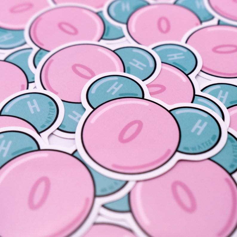 Water Molecule Waterproof Sticker H2O Molecule Gift for - Etsy