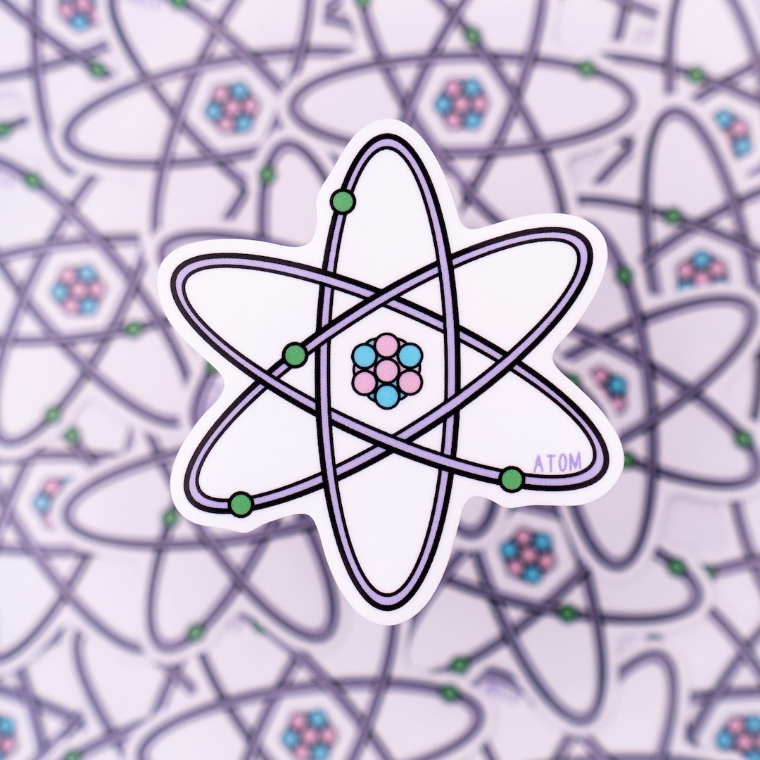 Atom Waterproof Sticker - Physics, Gift for Student, STEM Sticker ...