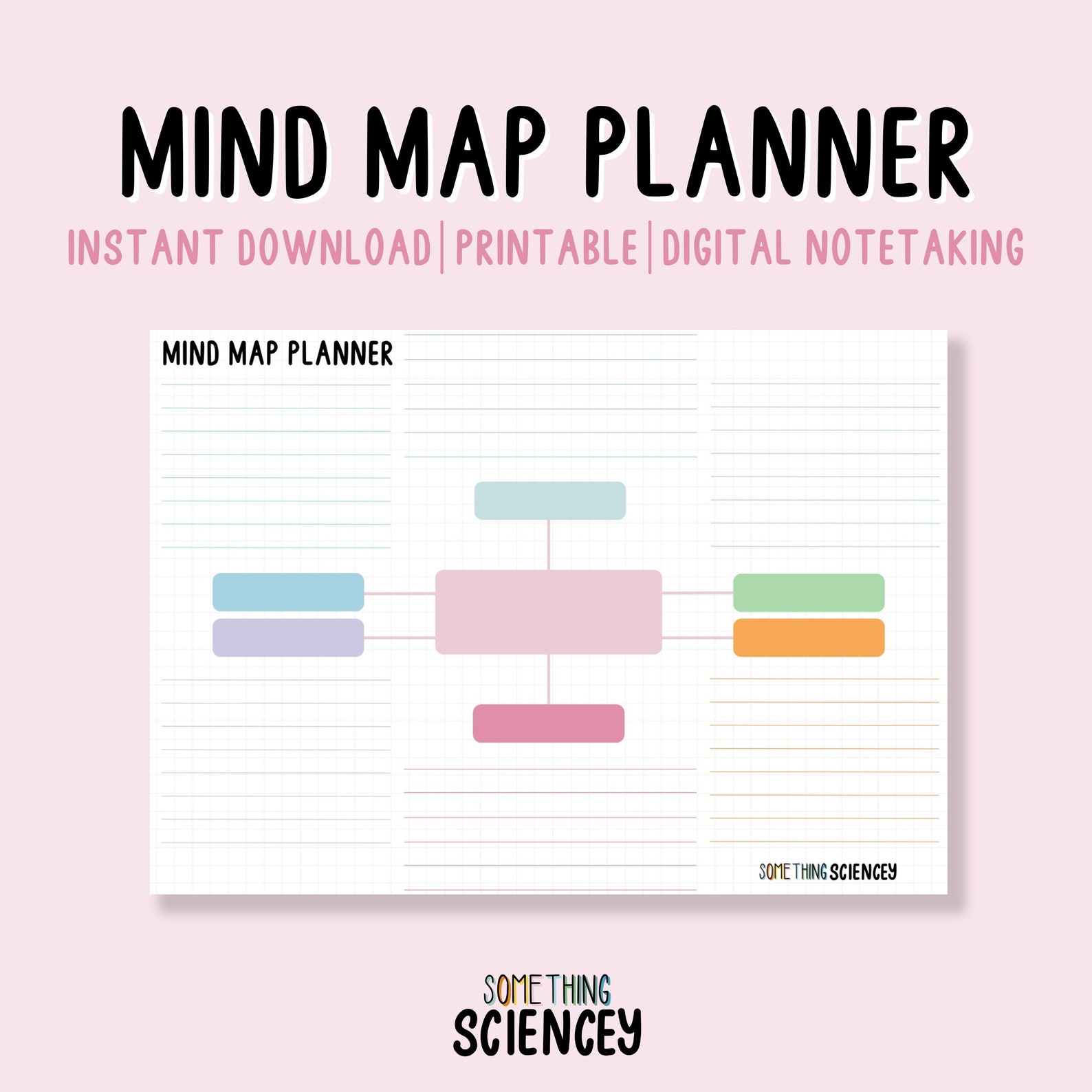 Mind Map Planner Sheets - Digital Download - 4 Colourways, A4, PDF ...