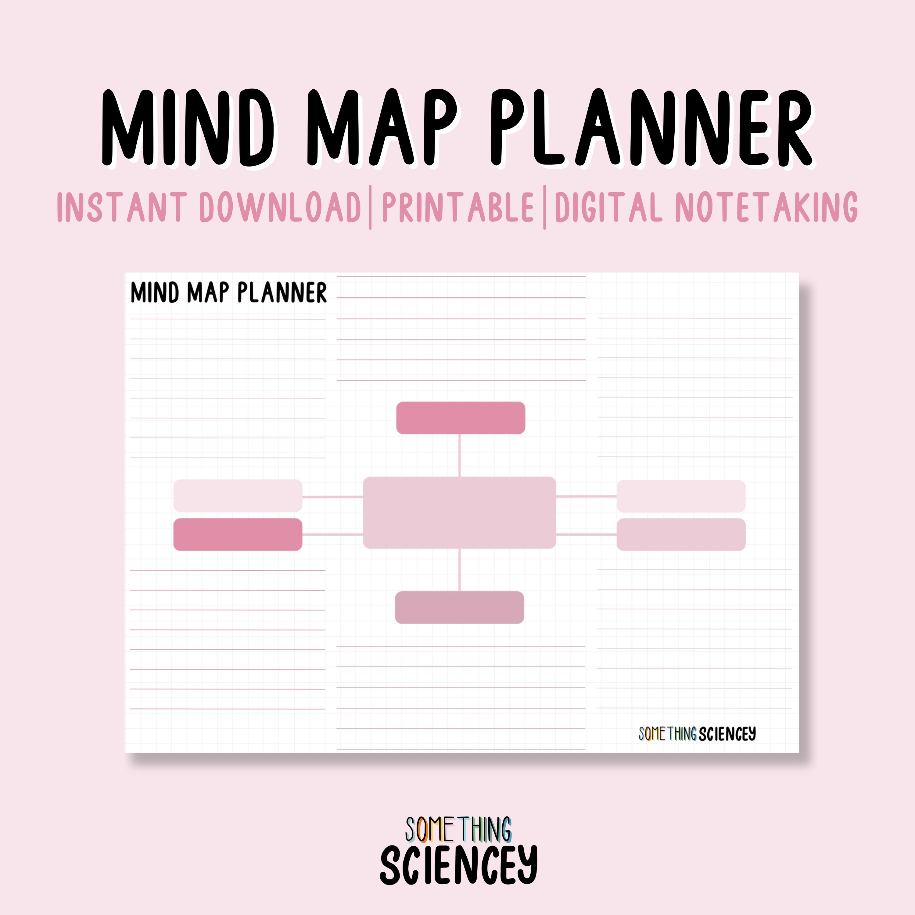 Mind Map Planner Sheets - Digital Download - 4 Colourways, A4, PDF ...