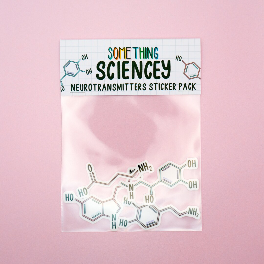 Neurotransmitters Sticker Pack Serotonin, Adrenaline/epinephrine, GABA ...