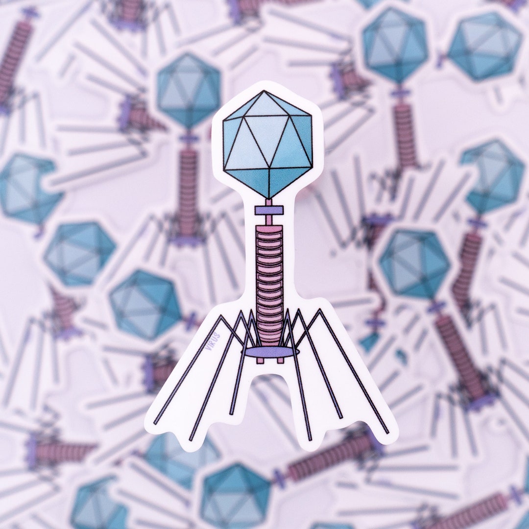 Virus Bacteriophage Waterproof Sticker - Biology, Microbiology,gift for ...