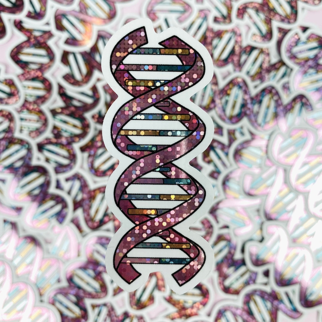 Glitter DNA Double Helix Sticker Biology, Glitter Sticker, Science ...