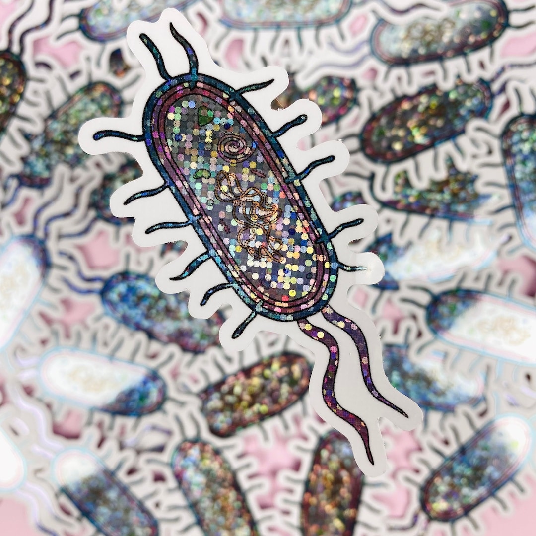 Glitter Bacteria Sticker - Vinyl Sticker, Microbiology Stickers ...