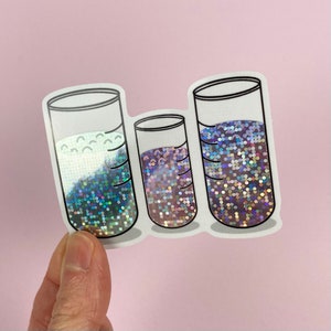 Glitter Test Tubes Sticker - Vinyl Sticker, Chemistry Stickers, Pastel ...