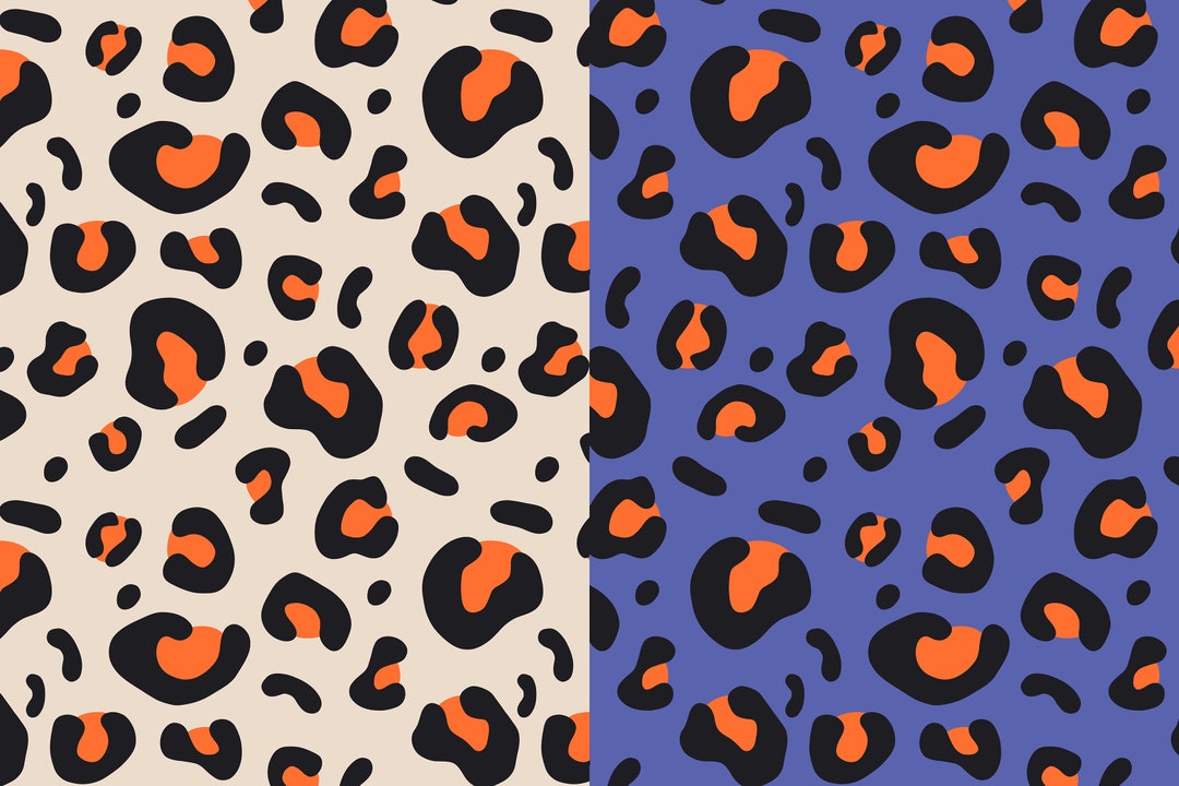 Set of 2 Leopard Print, Seamless Pattern, Digital Pattern, Repeat ...