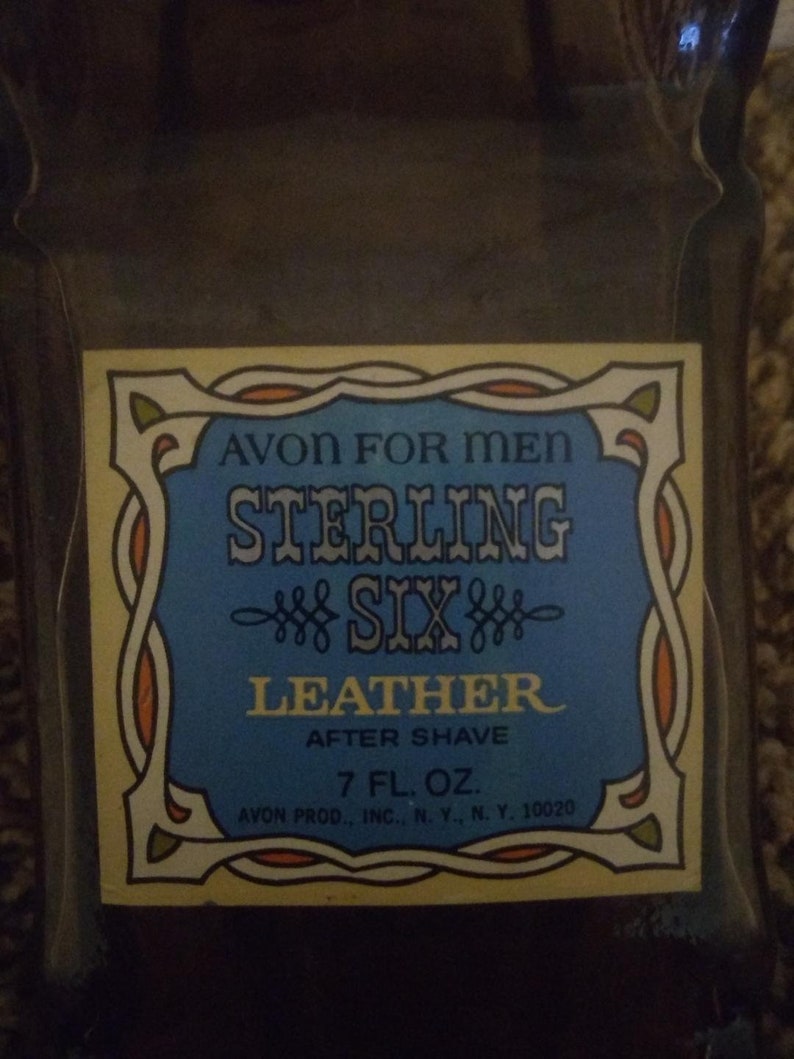 Vintage Avon for Men Sterling Six Leather Aftershave Collectable Topaz ...