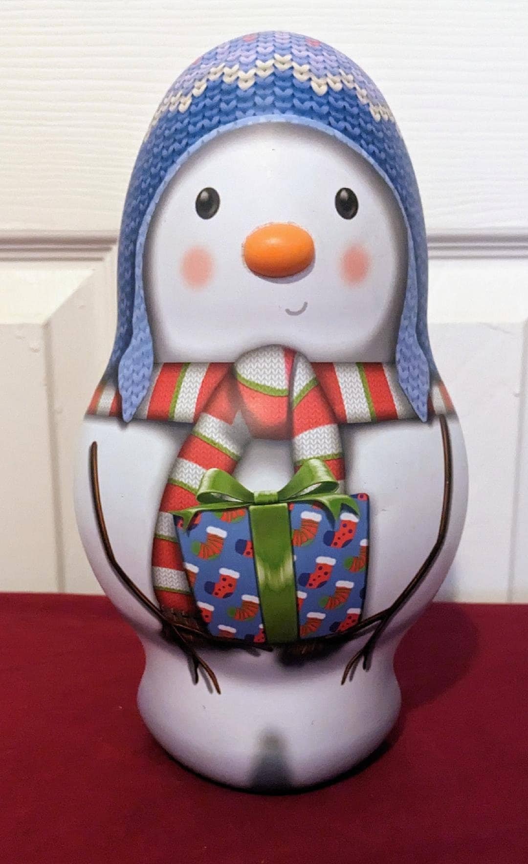 Snowman Shaped Roly Poly Empty Christmas Tin - Etsy
