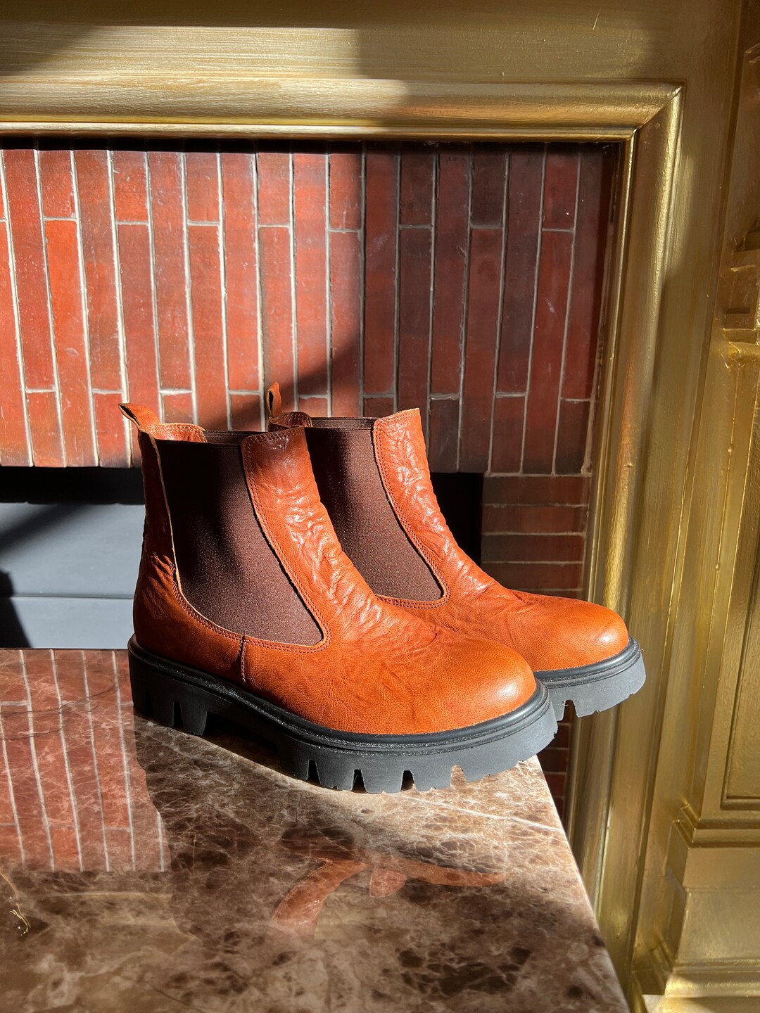 Terracotta Chelsea Women Natural Leather Boots - Etsy