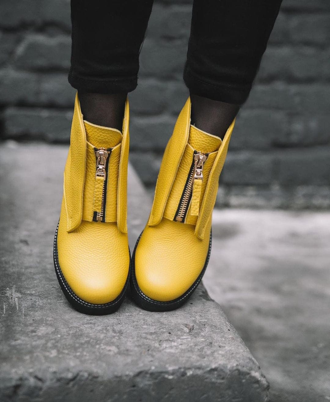 Adriana Yellow Boots , Boots With Zip , Yellow Fashion Boots , Natural ...
