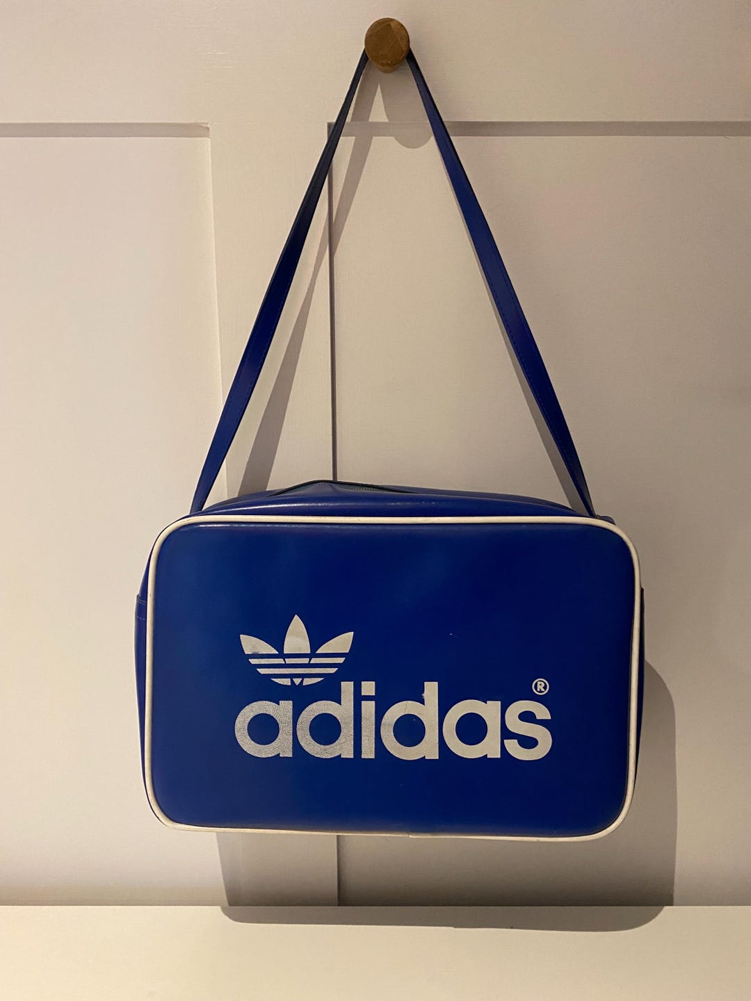 Adidas Shoulder Bag. Vintage 1970’s. Finished in Blue Vinyl With White ...