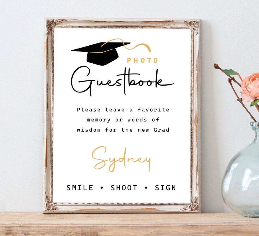 Grad Party Guest Book - Graduation Polaroid Guest Book - Photo Guest ...