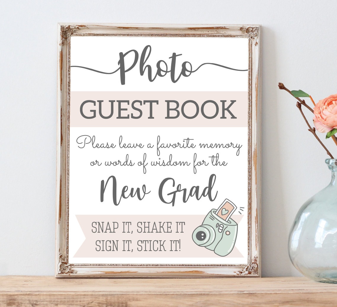 Grad Party Guest Book - Graduation Polaroid Guest Book - Photo Guest ...